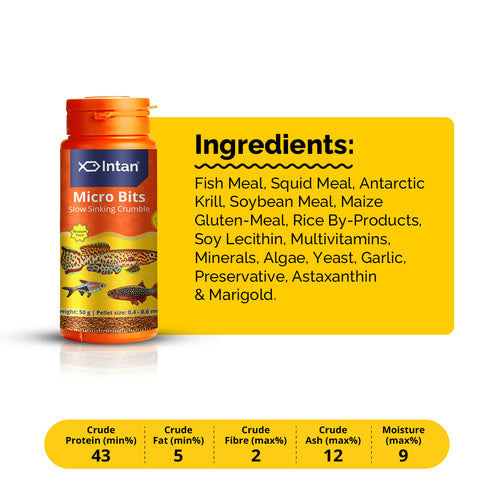 Growel Intan Micro Bits | Highly Nutritious Ornamental Fish Food ...